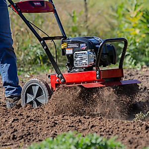 Toro Full Size Front Tine Tiller, 163cc Briggs & Stratton 4-Cycle Engine, Adjustable Tilling Width Up to 21", Variable Wheel Settings, Model Number: 58602