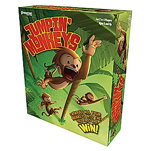 Pressman Jumpin' Monkeys: Catapult Your Monkeys Into The Tree to Win, Multi, 5"