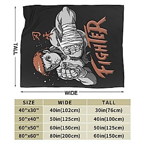 Anime Baki The Grappler Flannel Blanket Comfortable Fleece Blankets for Sofa Chair Bed Home Cars Ornament 80"X60"