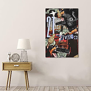 Album Cover Poster 21 Savage Poster I AM I WAS Art Wall Canvas Pictures for Modern Room Decor Prints Unframed 12" x 18"