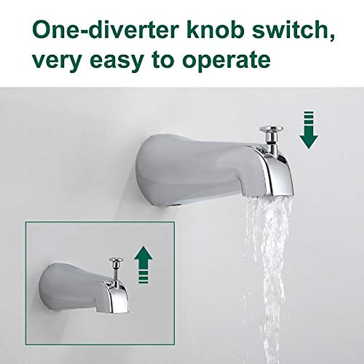 AIHOM Shower Faucet Set With Tub Spout,Shower Trim Kit With Pressure Balanced Valve, Dual-Function 5-Spray Touch-Clean Handheld Shower Head Combo, Chrome