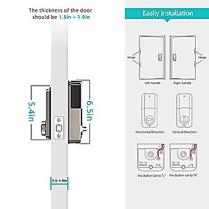 Smart Deadbolt Lock Front Door, hornbill Keyless Entry Door Lock with Keypad, Bluetooth Smart Locks Work with Alexa, Digital Code Lock for Airbnb and Vacation Rental Hosts