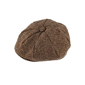 Dents Mens Abraham Moon Tweed 8 Piece Cap - Pewter Grey - Extra Large