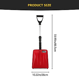 YARDWE Spatula Metal Snow Shovel Extendable Ice Shovel Winter Snow Removal Tool Mud Garden Utility Shovel for Car Camping Outdoor Activities Red Multitools