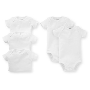 Carter's Unisex Baby Short Sleeve White (Qty 5) Bodysuits -18 Months
