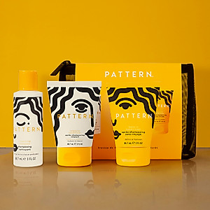 PATTERN Beauty by Tracee Ellis Ross Texture Travel Kit for Curly & Coily Hair, 3a-4c, Includes 3 oz Leave-In Conditioner, 3 oz Intensive Conditioner, 3 oz Cleansing Shampoo