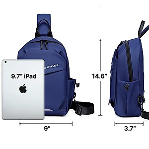 CANTLOR Men Small Sling Bag Crossbody Backpack Travel Daypacks Chest Pack Lightweight Outdoor Shoulder Bag One Strap