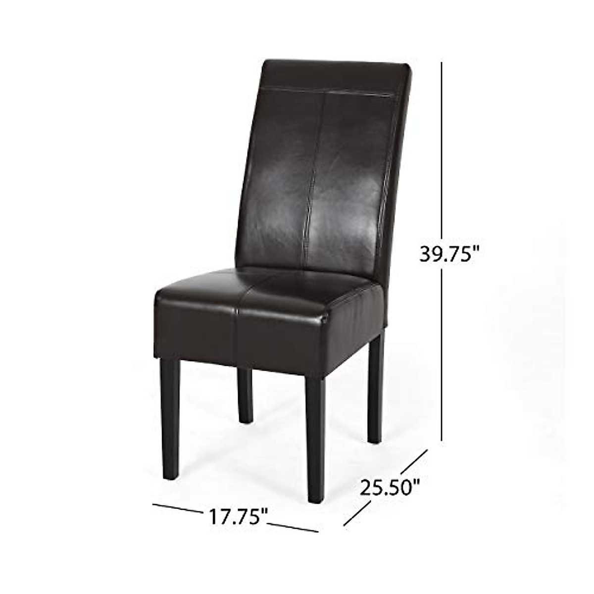 Christopher Knight Home Emilia Chocolate Brown Leather Dining Chairs (Set of 2)