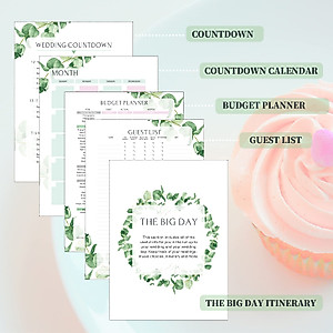 Wedding Planner&Organizer for Bride,Diamond Pen Set,A5 Undated Bridal Countdown Wedding Notebook Engagements Gift