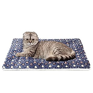 FJWYSANGU Pet Blanket Premium Fluffy Flannel Cushion Soft and Warm Mat for Dogs Cats Small Size Animal Blue Stars