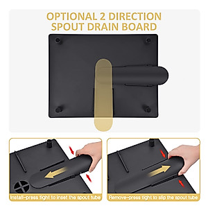 TOOLF Dish Rack,304 Stainless Steel Dish Drying Rack for Kitchen Counter, Dish Drainer for Large Capacity,Black…