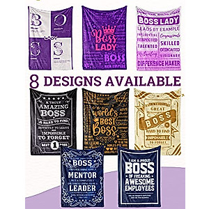 Boss Lady Gifts from Employees, Flannel Plush Blankets (50"x 60") Gift for Women on Boss Day, Birthday, Christmas, Retirement, Fuzzy Soft Bed Flannel Blankets-Difference Maker(Thick Version)