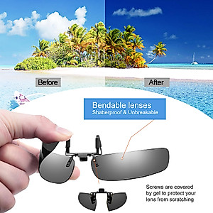 Trysee Clip on Sunglasses Over Prescription Glasses for Men Women Polarized Flip Up for Eyeglasses Anti Glare TS309