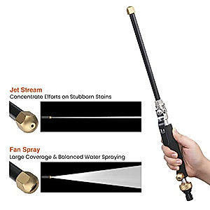 GARFANS High Pressure Power Washer Wand Washer Gun with 2 Jet Water Hose Nozzle Pressure Washer Wand Garden Hose for End Glass Window Cleaning Sprayer Home Car Garden Water Washing