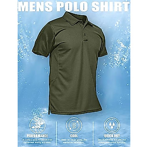 MAGCOMSEN Golf Polo Shirts for Men Short Sleeve 3 Buttons Pique Polo Shirt Tactical Polo Shirts for Men T Shirts Golf Shirts Fishing Shirts