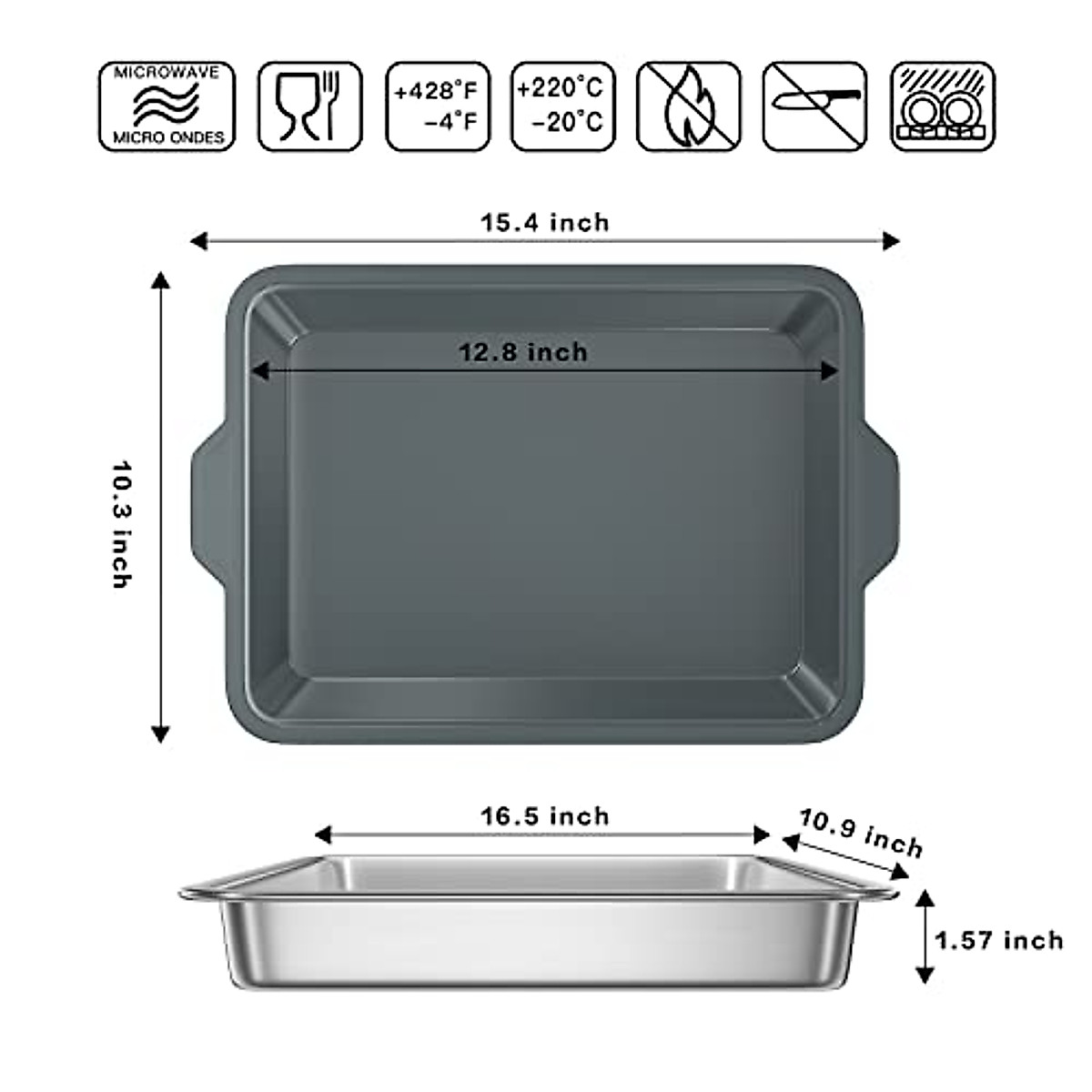 Food Prep BBQ Tray, 4-piece Grill Prep Trays Include a Silicone Marinade Container for Marinating Meat & a Stainless Steel Serving Platter for all your Grilled Barbecue, Heavy Duty & Easy Clean, Grilling Gifts for Men