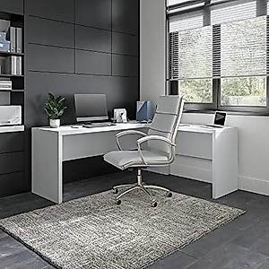 Bush Business Furniture Echo L Shaped Computer Desk, 72W, Pure White