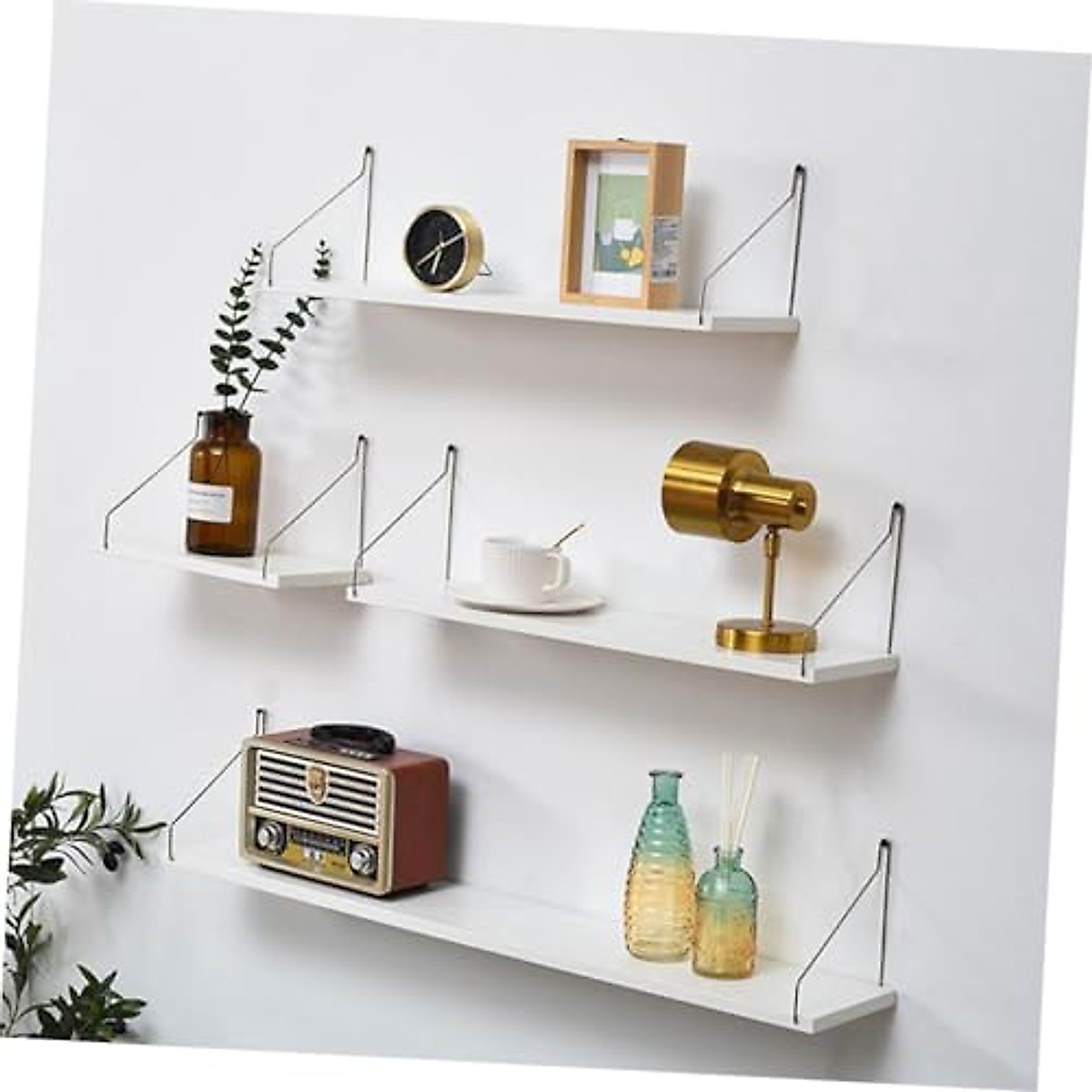 HOLIDYOYO 3pcs Shelf DIY Floating Wall Storage Mounted Shelves for Storage Hanging Holder Hanging Wall Plants Bookshelves Wall Mounted Home Decor Wall Mount Shelves Storage Rack Board White