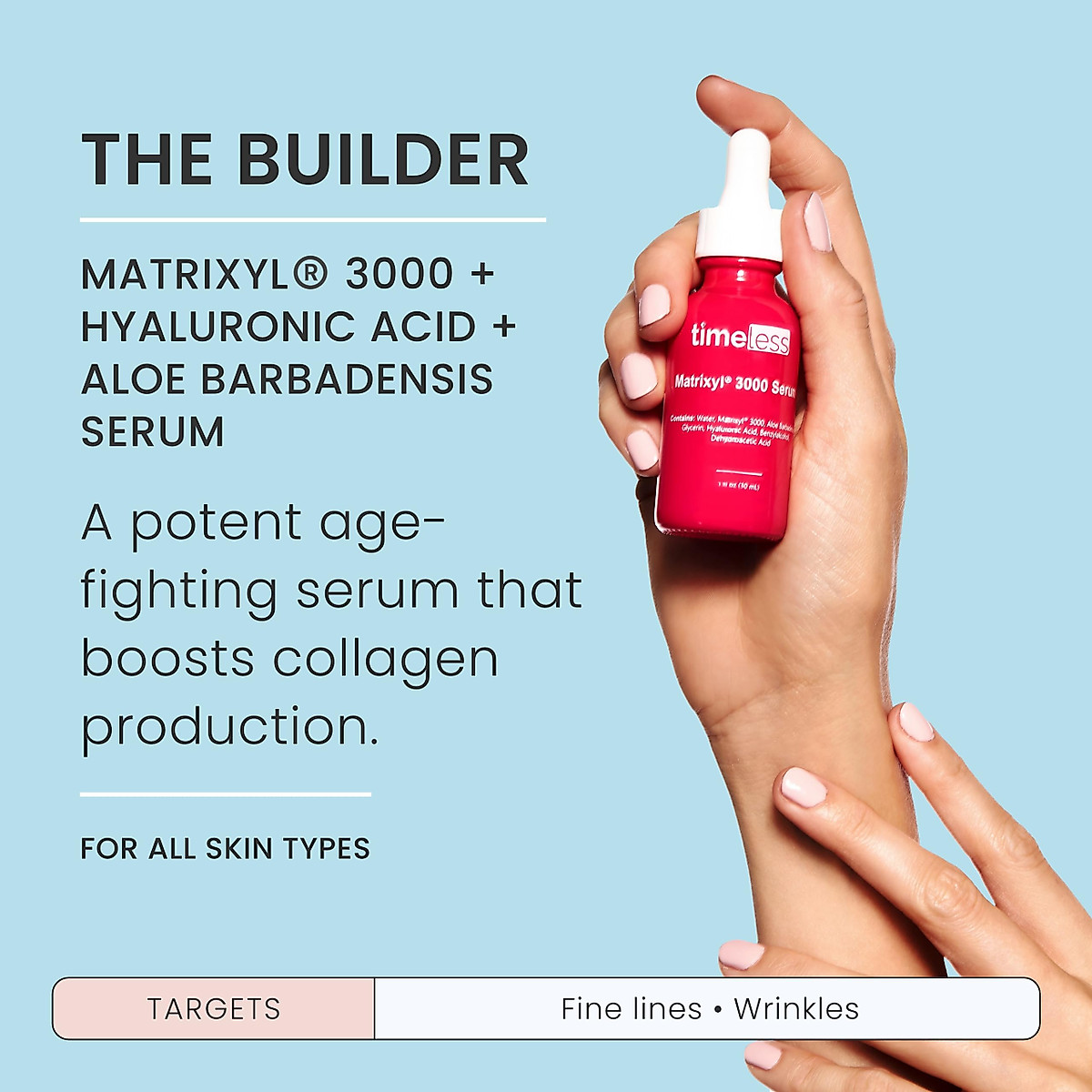 Timeless Skin Care Matrixyl 3000 Serum - Personal Care Face Serum Supports Hydration - Matrixyl Serum with Hyaluronic Acid - Fragrance-Free Serum for Skin Care - 1 oz