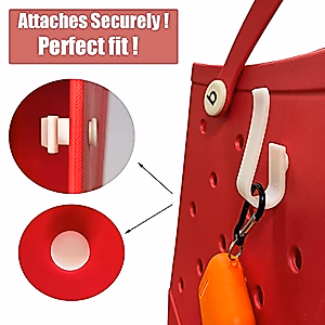 TEYOUYI Hooks Accessories for Bogg Bags, Insert charm Cutie Cup Holder connector key Holder Mask Holder,2PCS White