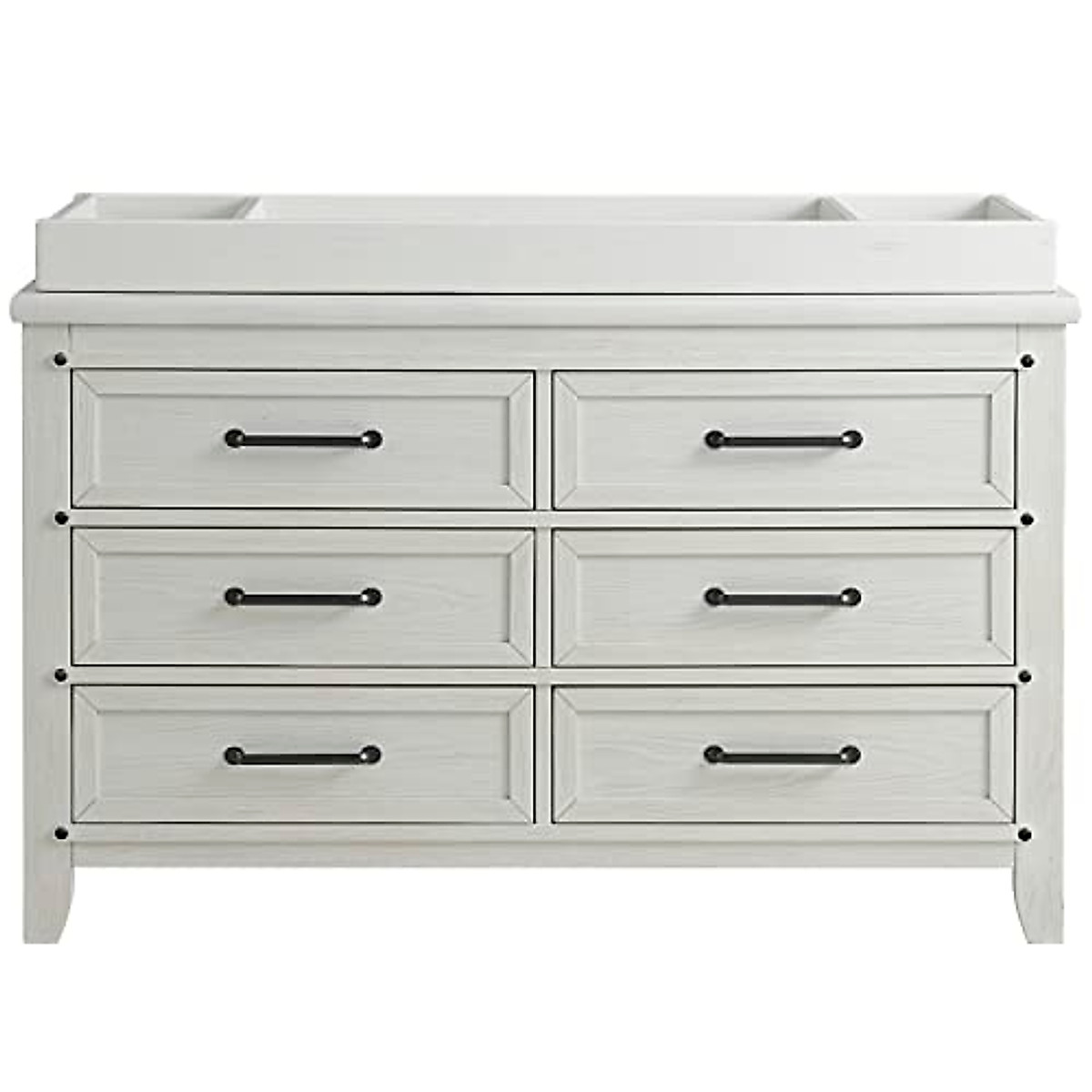 Soho Baby 49065480 Ellison Premium Changing Topper for 6-Drawer Dresser, Wire Brush Rustic White Finish