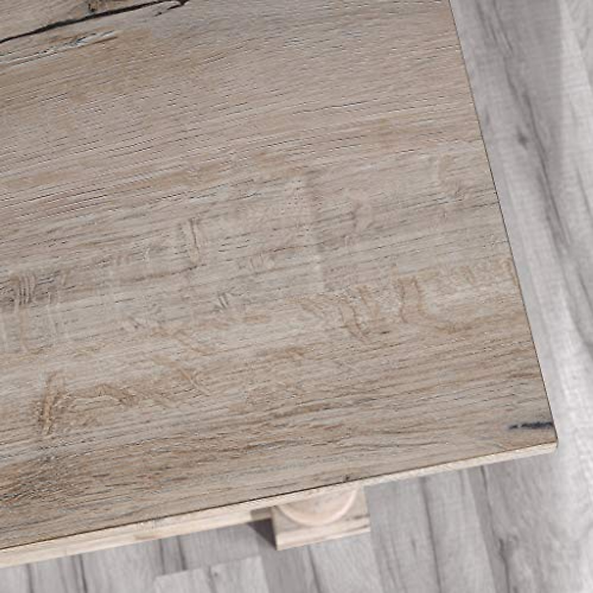 Sauder Palladia Desk with Hutch, L: 59.488" x W: 23.543" x H: 56.496", Split Oak Finish