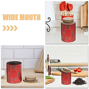 ABOOFAN 2pcs Tea Storage Tin Tea Canister Tinplate Tea Storage Holder Airtight Tea Tin Coffee Bean Canister