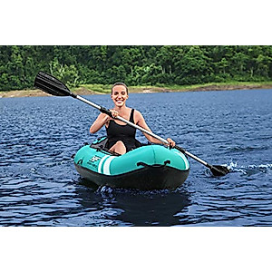 Bestway Hydroforce Ventura Kayak 1 Person Set, Inflatable Boat Set with Hand Pump, Paddle and Storage Bag, Multiple Styles, Light Blue