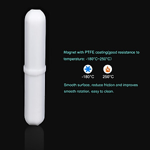 MECCANIXITY Magnetic Stirrer Mixer Stir Bar Rod 50mm(1.97") with Ring Shape PTFE Coating Magnet White for Laboratory Pack of 2