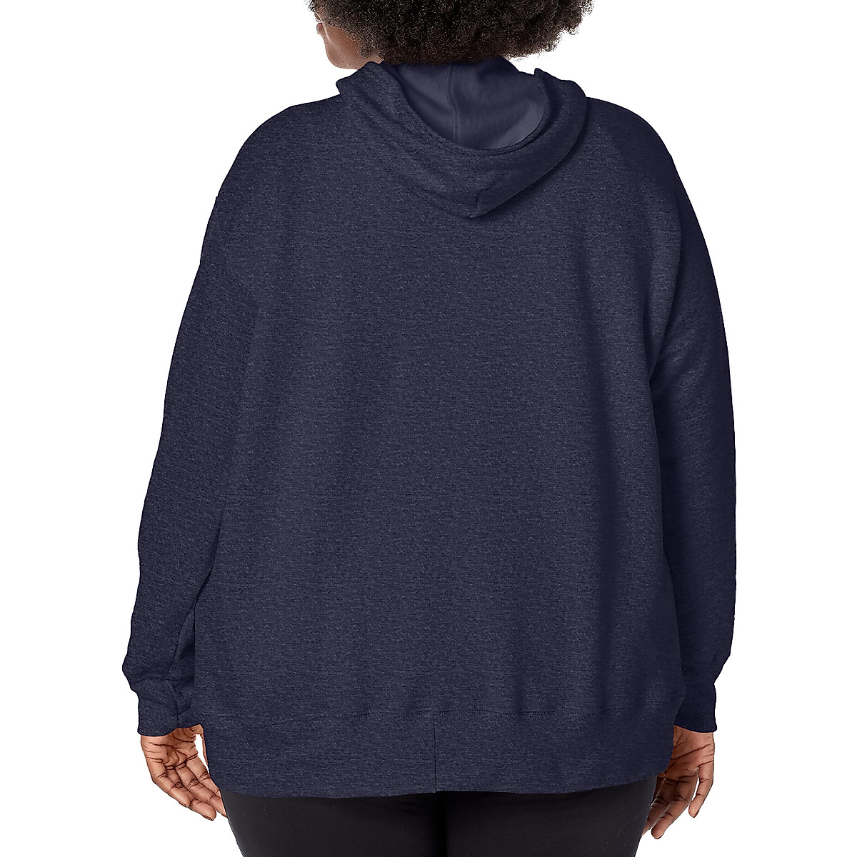JUST MY SIZE womens Comfortsoft Ecosmart Fleece Full-zip Women's athletic hoodies, Navy Heather, 3X US