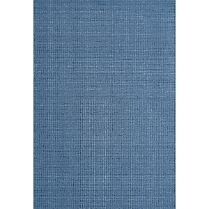 Company C Colorfields Bryn 2' x 3' Accent Doormat Rug | Hand-Tufted Loop Pile 100% Wool | 5/8" Thick | Indigo Blue Navy | Small Rug Entry Kitchen Living Dining Room Bedroom | GoodWeave Certified