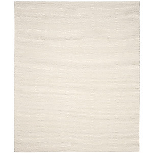 SAFAVIEH Natura Collection Area Rug - 8' x 10', Ivory, Handmade Wool, Ideal for High Traffic Areas in Living Room, Bedroom (NAT620A)