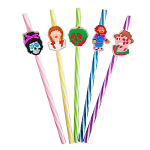 18Pcs Halloween Straw Toppers Glowing Cartoon Charms Cute Ghosts Skull Straw Tips for Halloween Party PVC Straw Decoration(SUITABLE FOR3-6MM/0.11-0.23IN STRAW)…