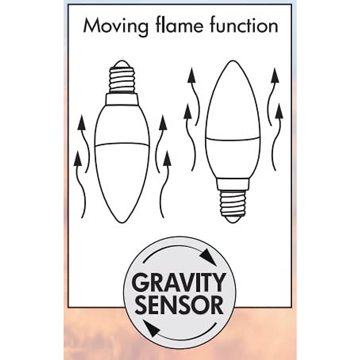 LED VIVID FLAME-6 Pack 1800K LED flame effect light bulb with FCC Certification,E12 flicker flame candelabra bulb,for Hotel/Garden/Coffee/Festival Decoration.