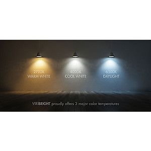 Viribright 100 Watt Equivalent (13W), LED Light Bulbs, Warm White 2700K, A19 100w Bulb, A19 Base Light Bulb, 4 Pack