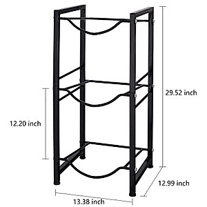 Smaiczm 5 Gallon Water Bottle Holder - Keep Your 5-Gallon Jugs Neatly Organized with a 3-Tier Organizer - Perfect for Kitchen, Pantry, Bar - Sturdy Cast Iron Rack for Convenient Water Jug Storage