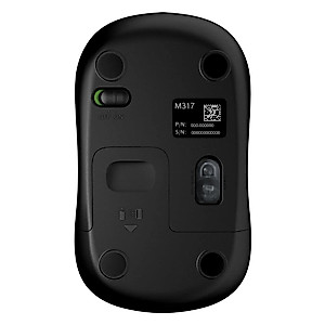 Logitech M317 Wireless Mouse, 2.4 GHz with USB Receiver, 1000 DPI Optical Tracking, 12 Month Battery, Compatible with PC, Mac, Laptop, Chromebook - Black