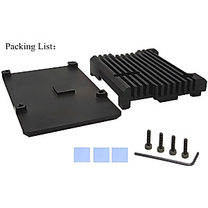 Raspberry Pi 3 Model B+ Aluminum Case Metal Shell Black Enclosure Compatible with Raspberry Pi 3 Model B