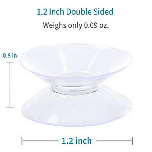 Pawfly 20 Pack Double Sided Suction Cups 1.2 Inch Clear PVC Plastic Sucker for Glass Table Mirror