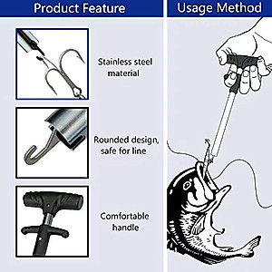 9 inches Easy Release Fish Hook Remover Tool, Portable Squeeze-Out Fish Hook Separator Tools, Fast Decoupling, No Injury, Black+Dark Gray (9 in Hook Remover (1 PC))