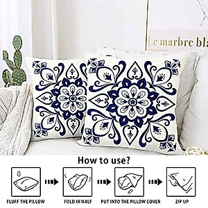 Thideape Yellow and Blue Throw Pillows 18x18 Set of 2 Bohemian Boho Throw Pillows Outdoor Pillows Bed Living Room Couch Sofa Pillows