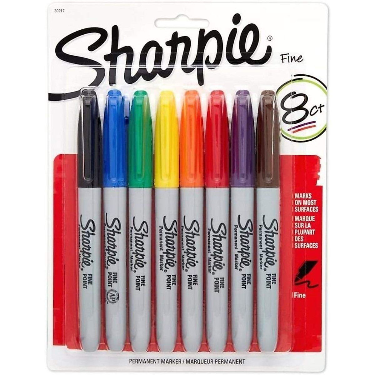 Sharpie Permanent Marker Fine Tip [30217PP] 8 Count (Pack of 3) 24 Markers Total