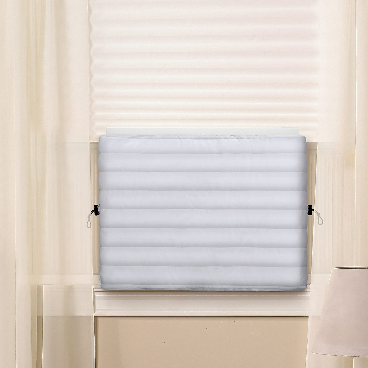 FILORA Indoor Air Conditioner Cover Window AC Units Covers for Inside 21 x 15 x 3.5 inches(L x H x D) White