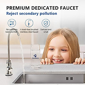 FACHIOO Under Sink Water Filter NSF/ANSI 53&42 Certified 7-Stage Water Filter with Washable Filter Element, Dedicated Faucet, Reduces Particulate, Chlorine Taste and Odor, Lead, Turbidity