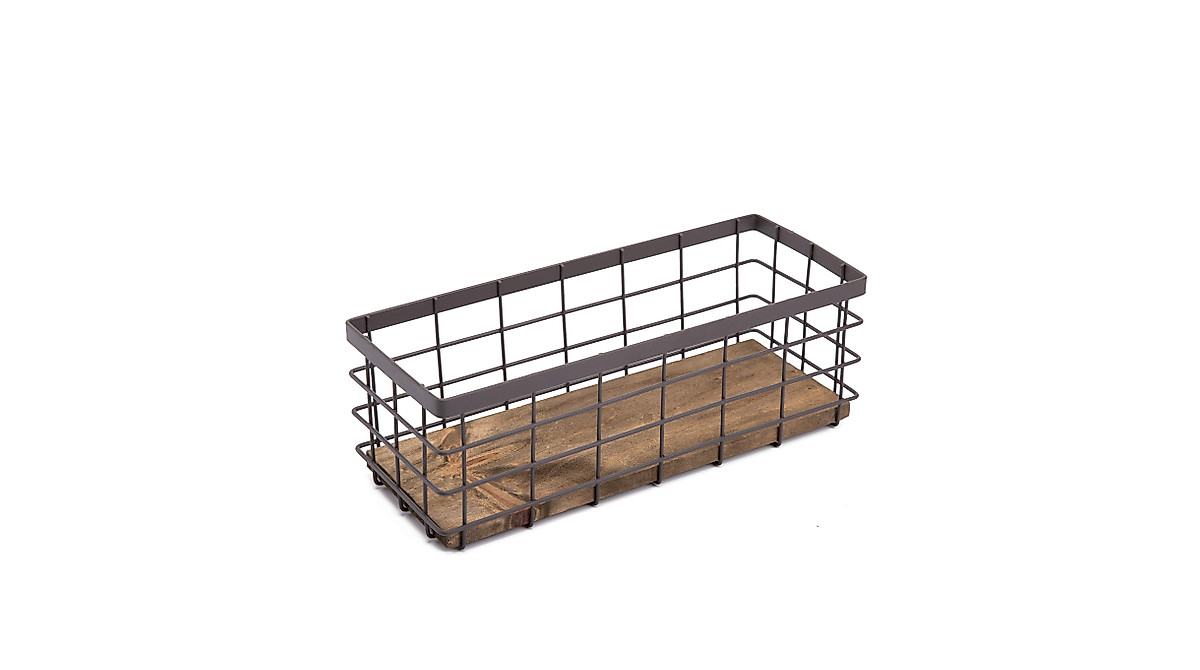TIEYIPIN Small Metal Wire Storage Basket for Home Organization