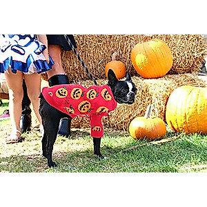 Vehomy Dog Cat Halloween Sweater Dog Halloween Costume Pet Halloween Turtleneck Sweater Clothes Pet Pumpkin Pullover Knitwear Warm Halloween Cat Pumpkin Sweater M