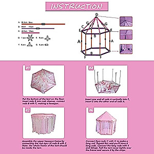 TTLOJ Kids Gift Play Tent with Star Lights Crown & Wand, for Girls Boys, Princess Castle Toy Tent, Large Playhouse Toys for Girl Toddler Children Play House, Teepee Tent Indoor Outdoor