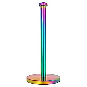 Paper Towel Holder Countertop Rainbow Kitchen Roll Holder, Stainless Steel Paper Towel Holder Stand with Weighted Base Non Slip for Kitchen Rolls Organize