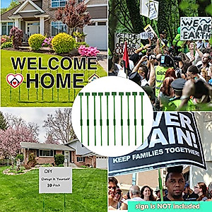 Lightweight Yard Signs Stakes Protest Sign Holders,Parades Slogan Poles, Warning Signs Support Placards With Handle For Grand Ceremonies,Sale,Vote, Sports, Airport Pick Up, Pack 10 (SET A)
