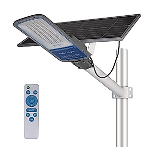 Juyace 400W Solar Street Lights Outdoor, Light Sensor Dusk to Dawn 30000Lm 6000K Super Bright LED Solar Flood Light with Remote, IP67 Waterproof for Yard Parking Lot Street & Area Lighting.